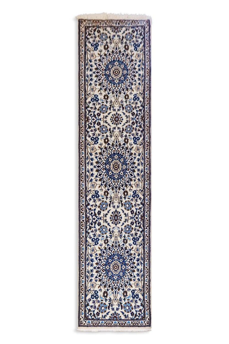Hand Knotted Persian Nain Silk Inlaid Hall Runner Rug | Bijan Rugs